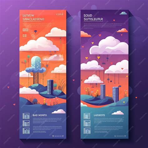 Premium Ai Image Set Of Saas Platform Banner Ads Cloud And Software