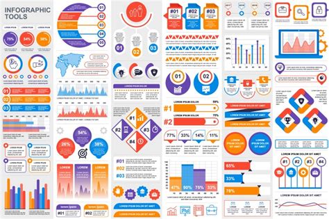 Bundle Infographic Elements Data Visualization Vector Image