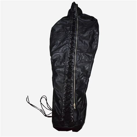 Genuine Leather Sleepsack With Attached Hood Full Body Restraint