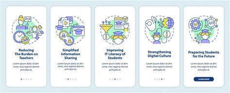 Premium Vector Ict Benefits In Education Onboarding Mobile App Screen
