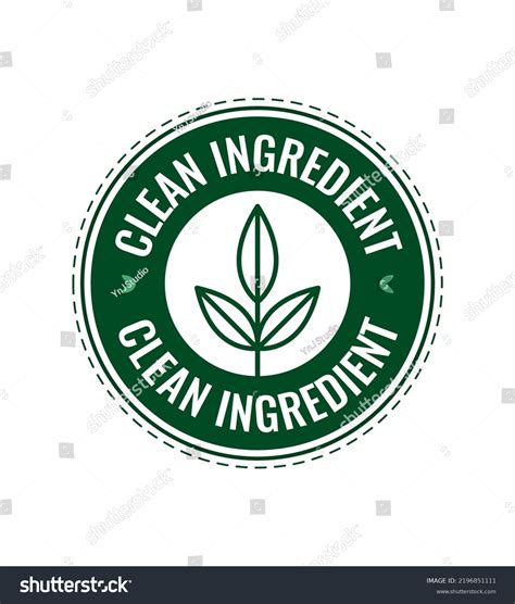 Simple Minimal Clean Ingredient Label Badge Stock Vector Royalty Free
