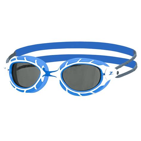 Zoggs Predator Swimming Goggles Bluewhite Smoke Lens Au