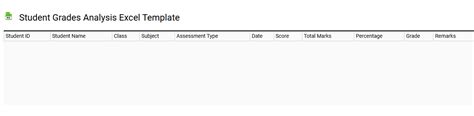 Comprehensive Excel Template For School Grades Analysis