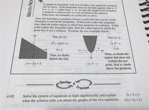 Solved To Graph An Inequality With Two Variables First Chegg