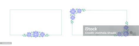 직사각형 라벤더 꽃 프레임 세트입니다 식물 꽃 테두리 벡터 그림입니다 결혼식 행사 간판 로고 레이블 소셜 미디어 게시물 등을위한 심플하고 우아한 낭만적 인 스타일 0명에