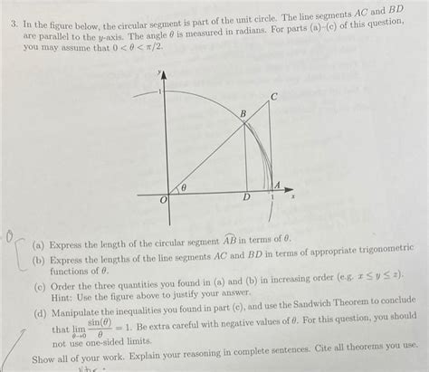 Solved In The Figure Below The Circular Segment Is Part Of Chegg