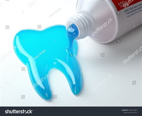 Toothpaste Shape Tooth Coming Out Toothpaste Stock Illustration