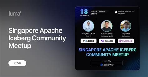 Yingjun Wu On Linkedin Singapore Apache Iceberg Community Meetup · Luma