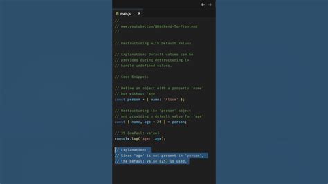 💡 Destructuring With Default Values In Javascript Youtube