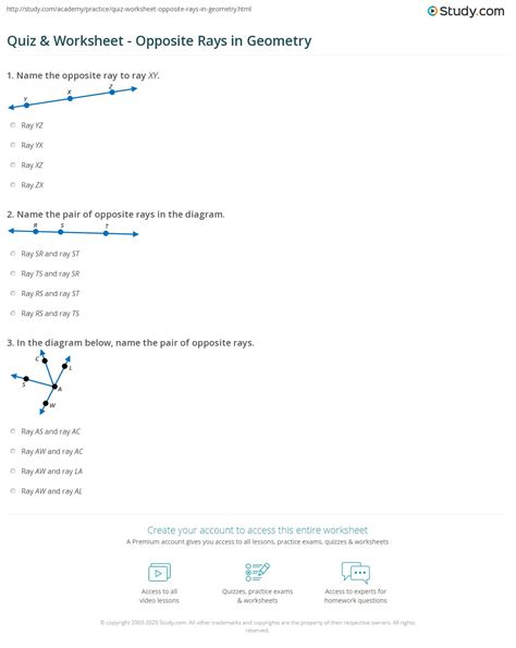 Opposite Rays Geometry Examples