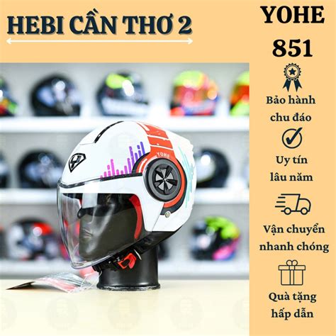 Mũ Bảo Hiểm 34 Yohe 851 Chính Hãng Đạt Chuẩn Ece Fullbox Tặng Sticker