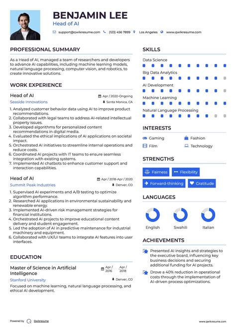 10 Head Of Ai Resume Samples And Templates For 2026
