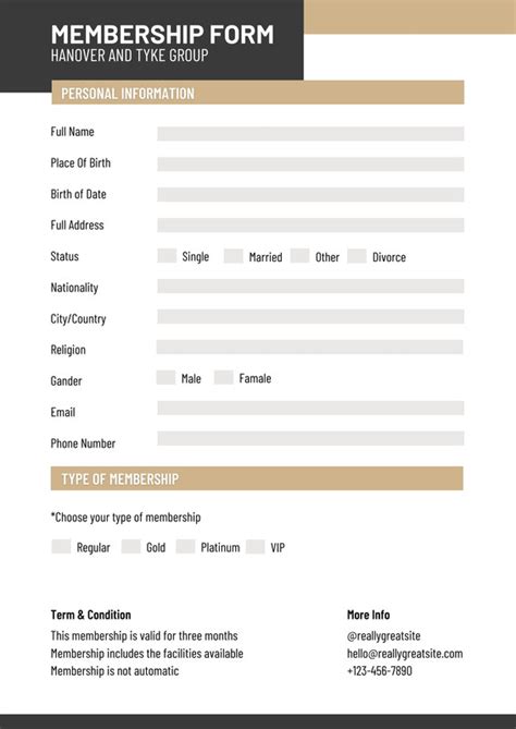 Free And Customizable Membership Templates