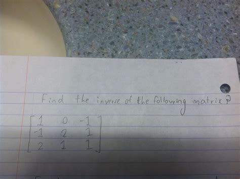Solved Find The Inverse Of The Following Matrix Chegg