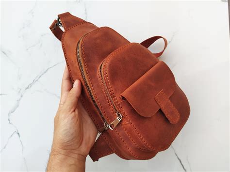 Leather Unisex Sling Bag Pdf Pattern Diy Backpack Pattern Etsy