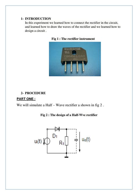 Solution Post Lab 2 Post Lab Experiment 2 Half Wave Full Wave