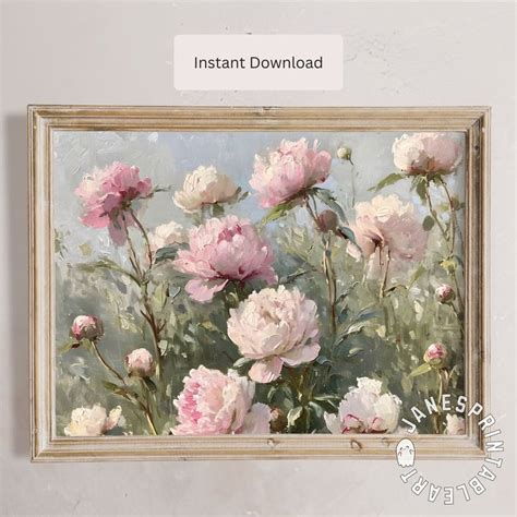 Digital Download Wall Art Peonies Pink Floral Print Spring Printable