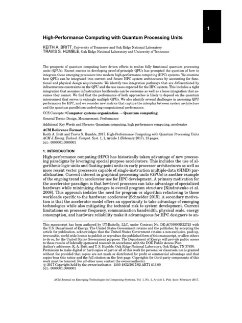 Quantum Processing Unit Pdf Quantum Computing Parallel Computing