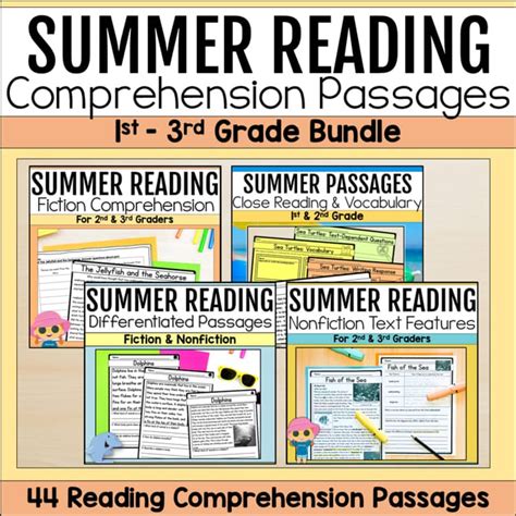 Summer Reading Comprehension Passages With Questions Bundle 1st 2nd 3rd