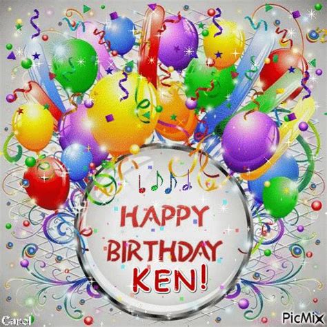 Happy Birthday Keni With Balloons And Streamers