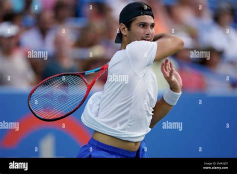 Marcos Giron Of The United States Watches His Return To Nick Kyrgios