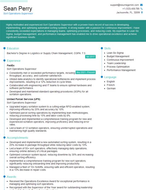 Top 10 Questions For Sort Operations Supervisor Interview