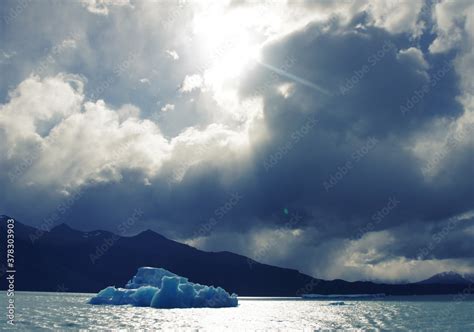 Lonely Floating Iceberg On The Way To Perito Moreno Glacier In Patagonia Argentina Global