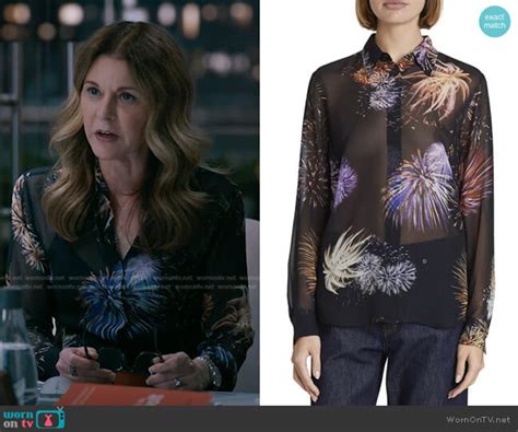 Wornontv Kits Black Fireworks Print Blouse On The Resident Jane