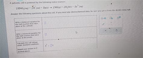 Solved A Galvanic Cell Is Powered By The Following Redox