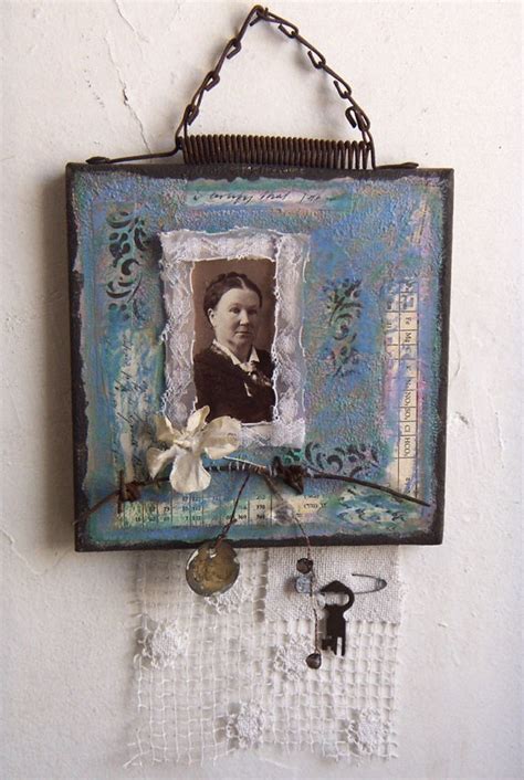 Assemblage Art Lace Collage Altered Wall Hanging 1098 By Sariart