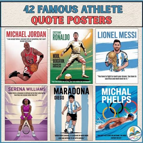 42 Famous Athlete Quote Posters Inspirational Sports Fitness
