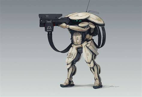 Artstation Deflective Armor Ivan Tantsiura Alien Soldier Robot