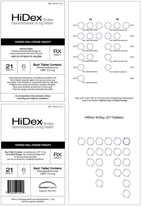 Hidex® 6 Daydexamethasone Tablets Usp 15 Mgrx Only