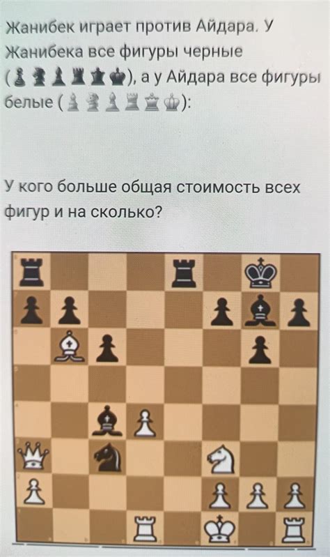 В шахматах разные фигуры стоят разное количество очков. Стоимость ...
