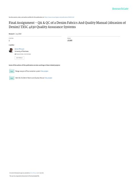 Finalassignment Pdf Textiles Yarn