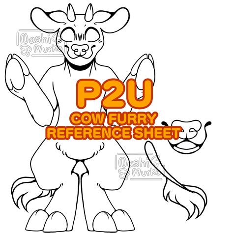 Cow Fursona Reference Sheet Base Furry Line Art And Base Etsy