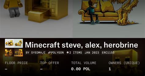 Minecraft Steve Alex Herobrine Collection Opensea