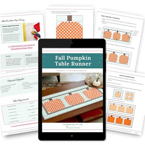 Fall Pumpkin Table Runner Pdf Pattern The Seasoned Homemaker®