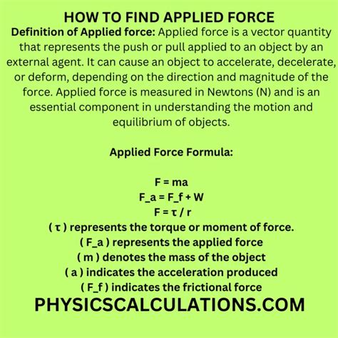 how to find applied force