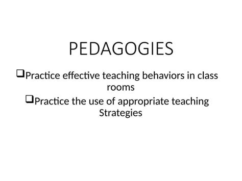 Effective Teaching Behaviours In Classrooms Pptx