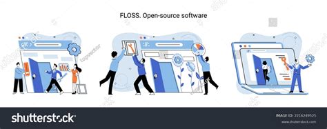floss open source software code created stock vector royalty free