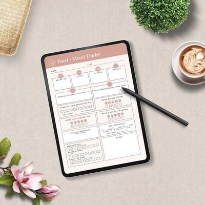 Food Mood Tracker With Notes Template The Shop For Moms