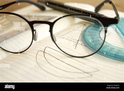 Math And Geometric Calculation Concept With Ruler And Set Square Stock Photo Alamy