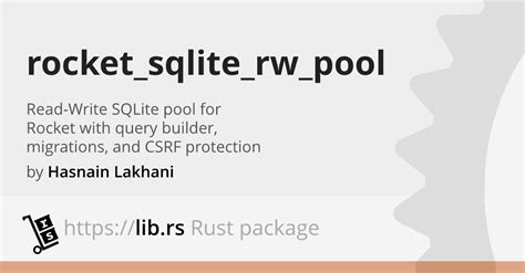 Rocket Sqlite Rw Pool Db Interface For Rust Lib Rs