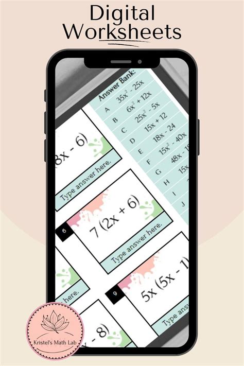 Multiplying Polynomials Digital Worksheet Monomial X Binomial No