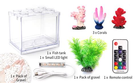Pequeño Tanque De Peces Betta Kit De Tanque De Acuario Con Iluminación