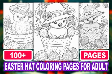 Easter Hat Coloring Pages For Adult Graphic By Ekradesign · Creative Fabrica