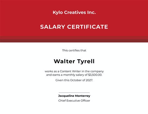 Free Printable Pay Certificate To Customize Online