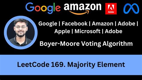 Solving Leetcode 169 Majority Element Boyer Moore Voting Algorithm
