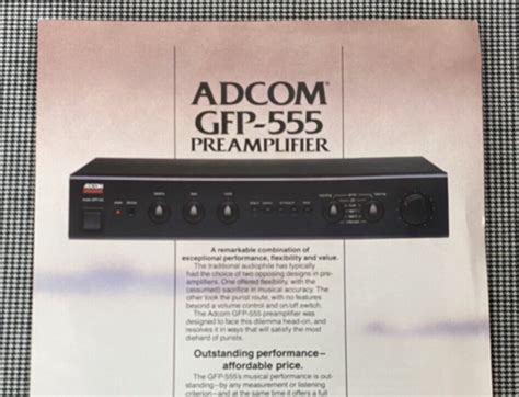 Adcom Gfp 555 Preamp Original Ad Info Brochure J0678 Ebay